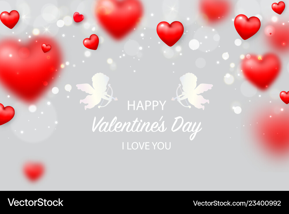 Valentines day banner template red heart Vector Image