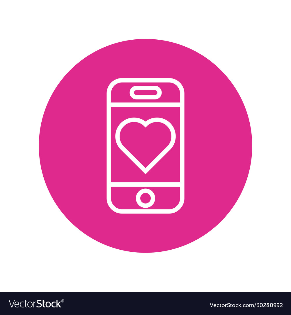 Valentines day smartphone with heart chat block Vector Image