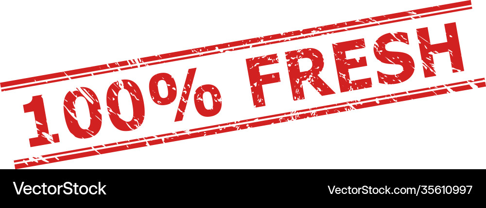 100 percent fresh stamp with unclean texture Vector Image