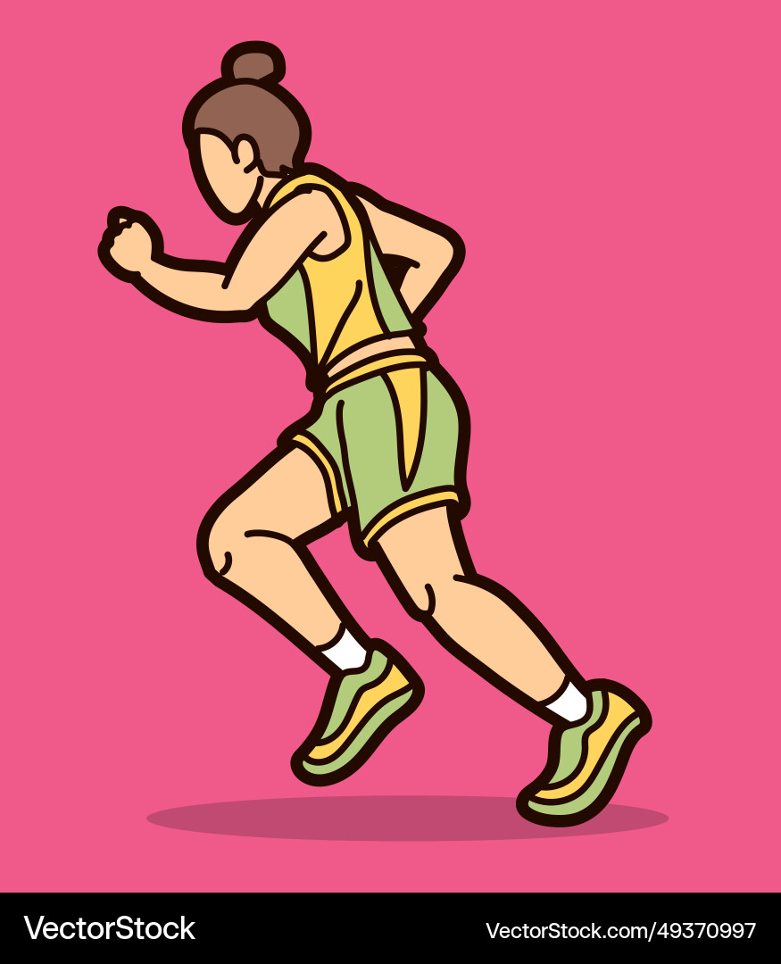 A woman start running jogging marathon runner Vector Image
