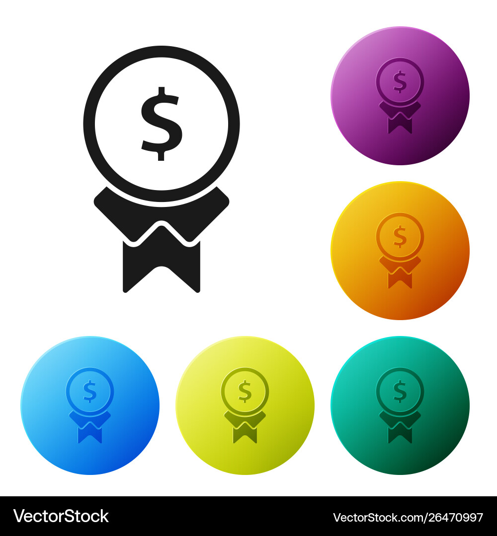 Black reward for good work icon isolated on white Vector Image
