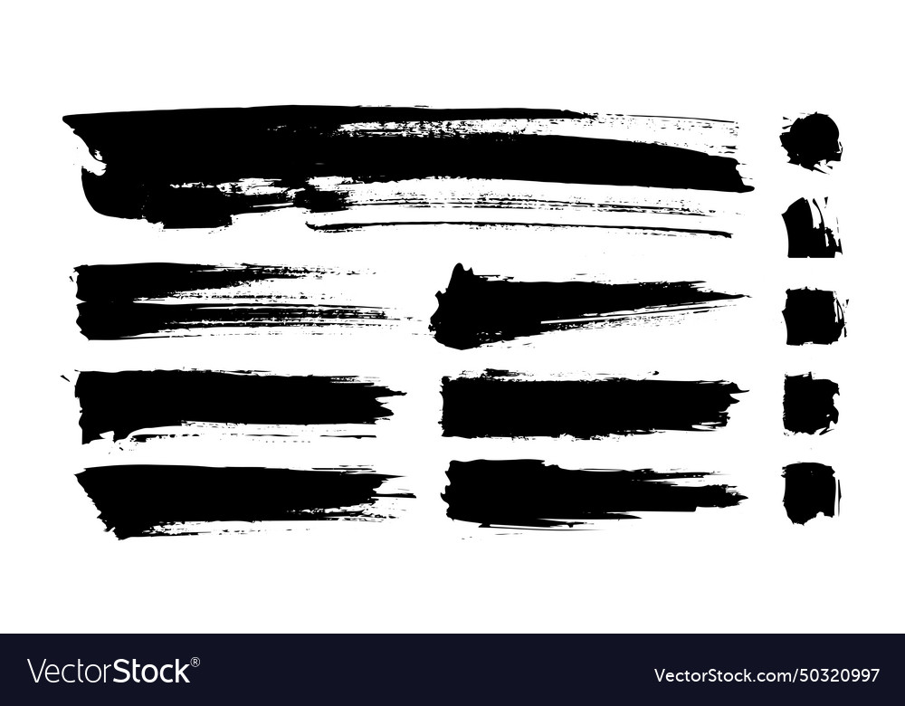 Brush stroke elements collection Royalty Free Vector Image