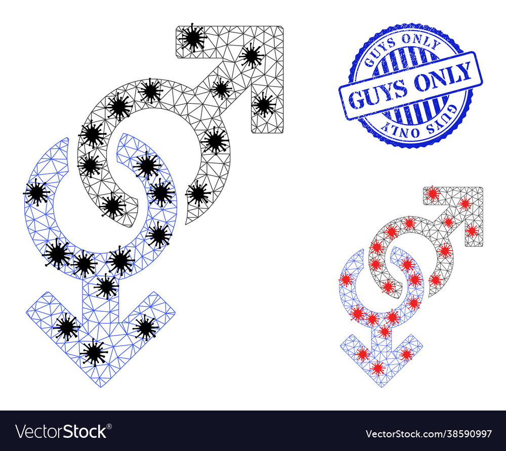 Carcass mesh gay symbol pictograms with virus Vector Image Carcass mesh gay symbol pictograms with virus Vector Image