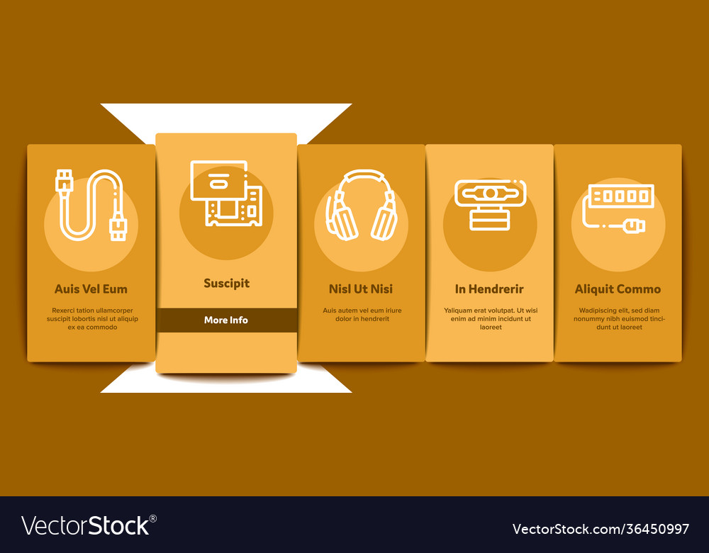 Computer technology onboarding elements icons set Vector Image