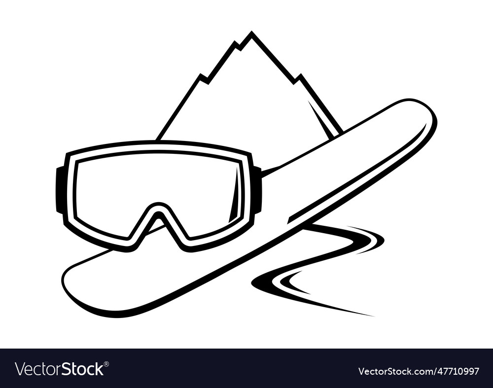 Emblem with snowboarding symbols winter sport Vector Image