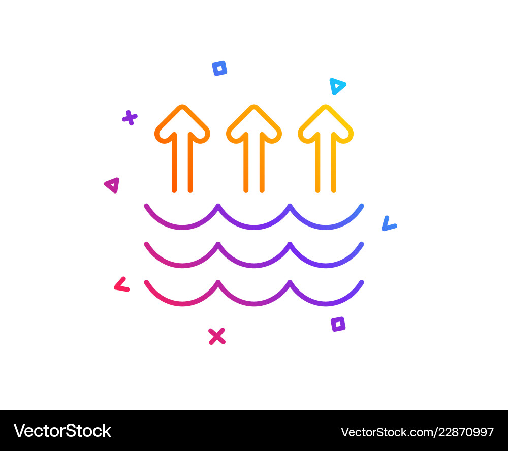 Evaporation line icon global warming sign Vector Image