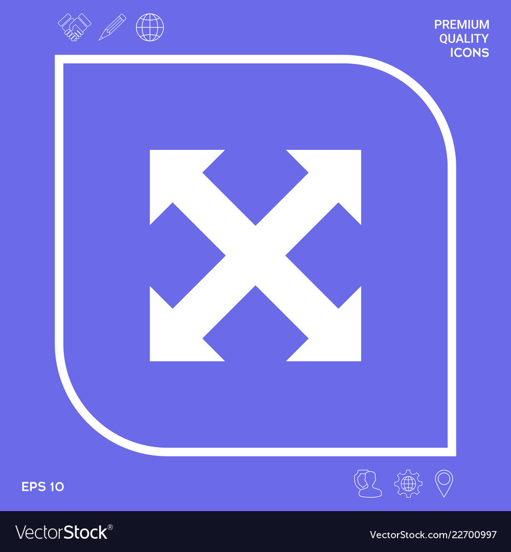 Extend resize enlarge icon graphic elements Vector Image