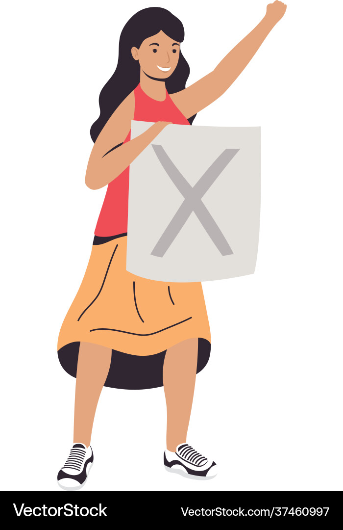 Female activist character Royalty Free Vector Image