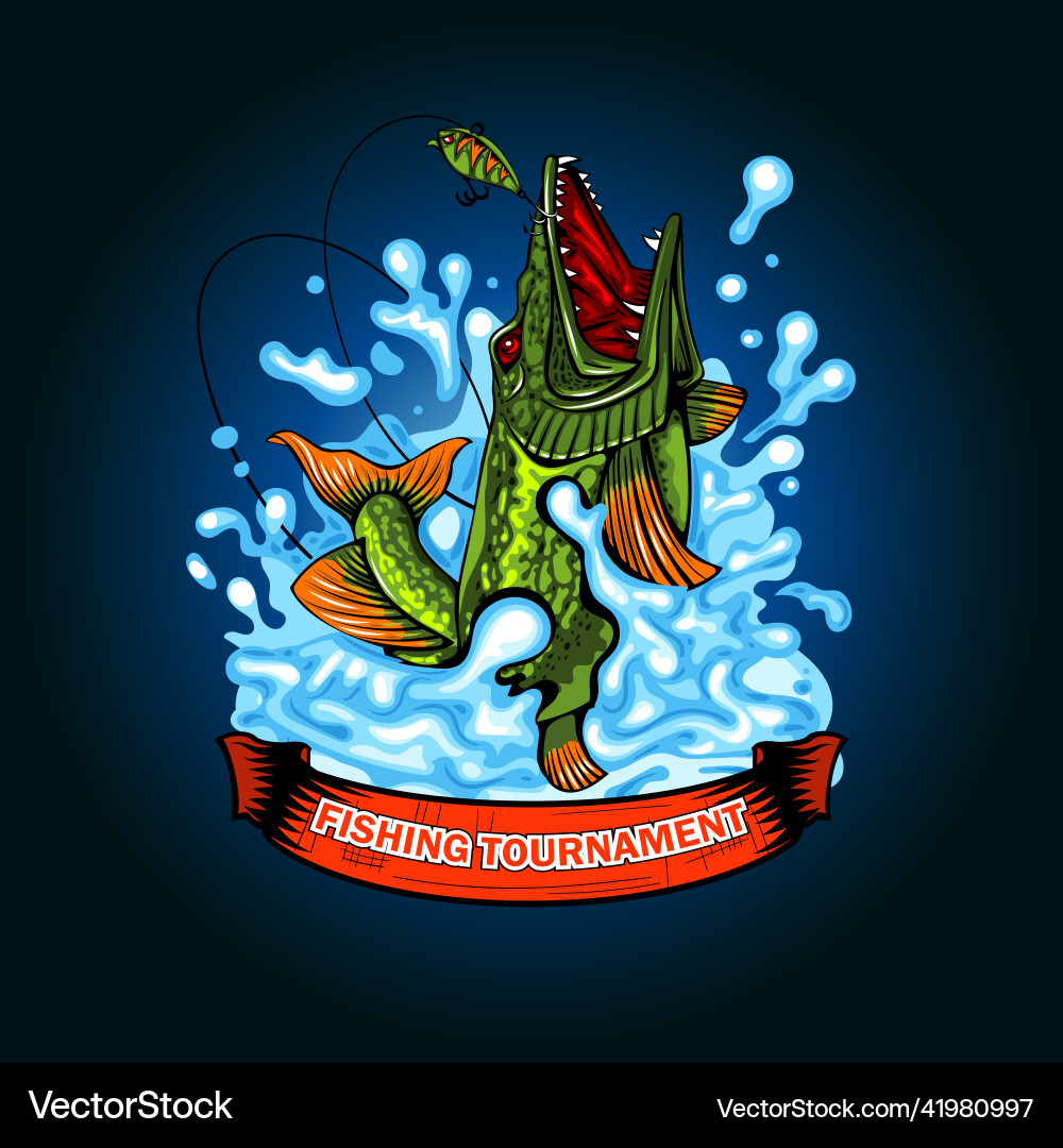 Fish jumping in the water Royalty Free Vector Image