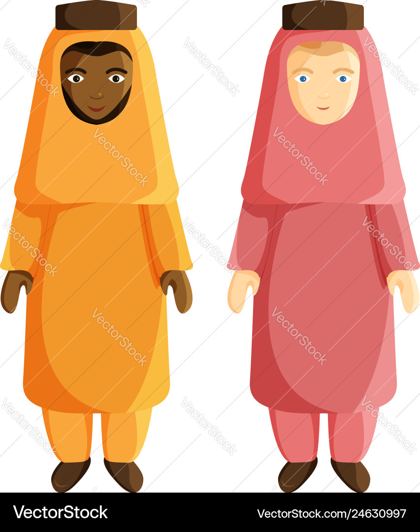 Flat of two muslim men Royalty Free Vector Image