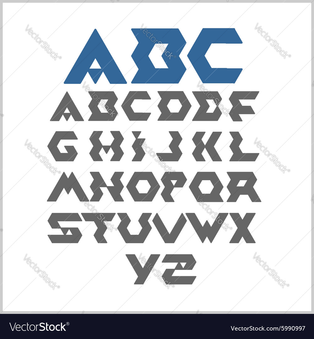 Font from triangles - set Royalty Free Vector Image