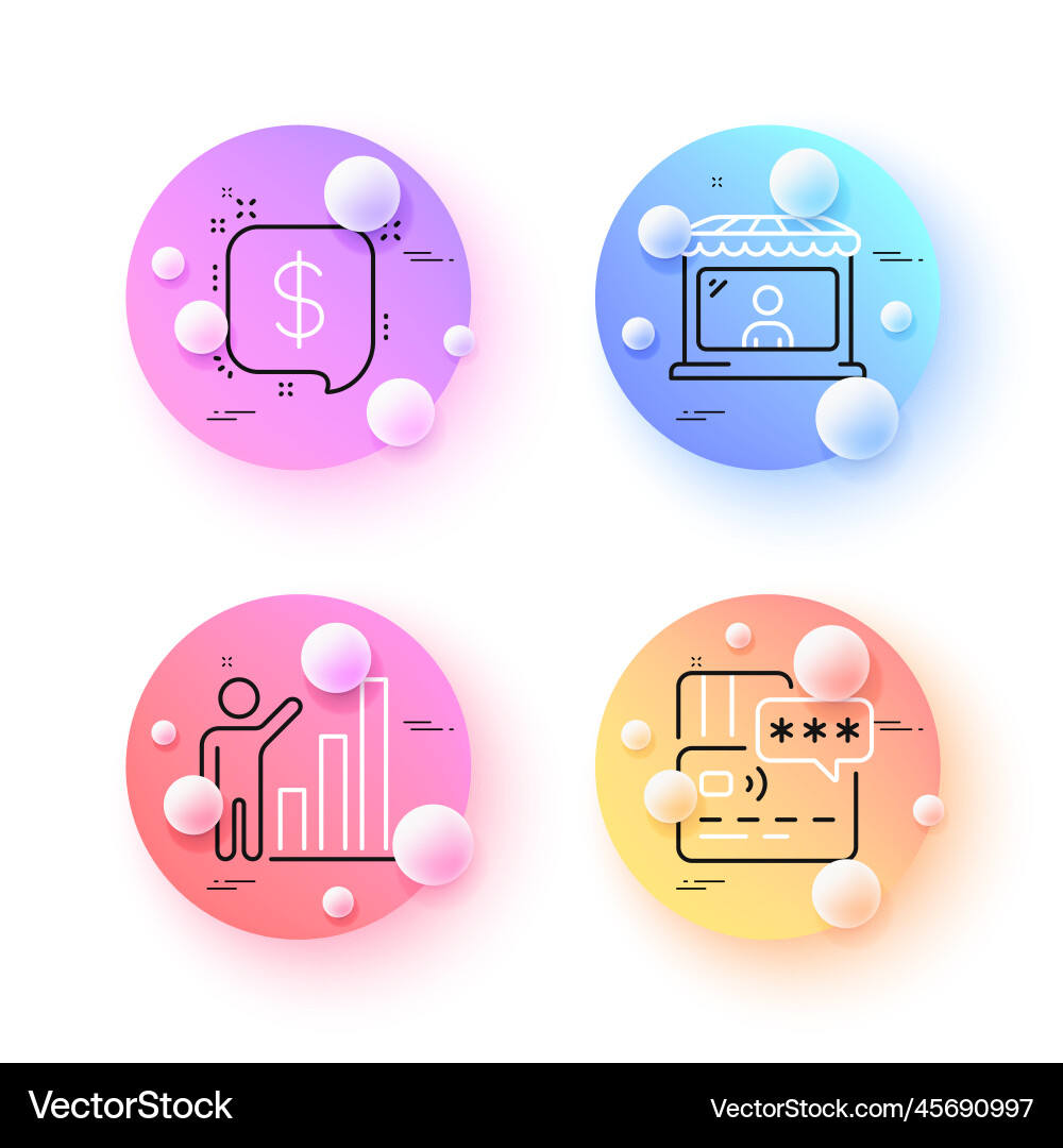 Graph chart payment message and market seller Vector Image
