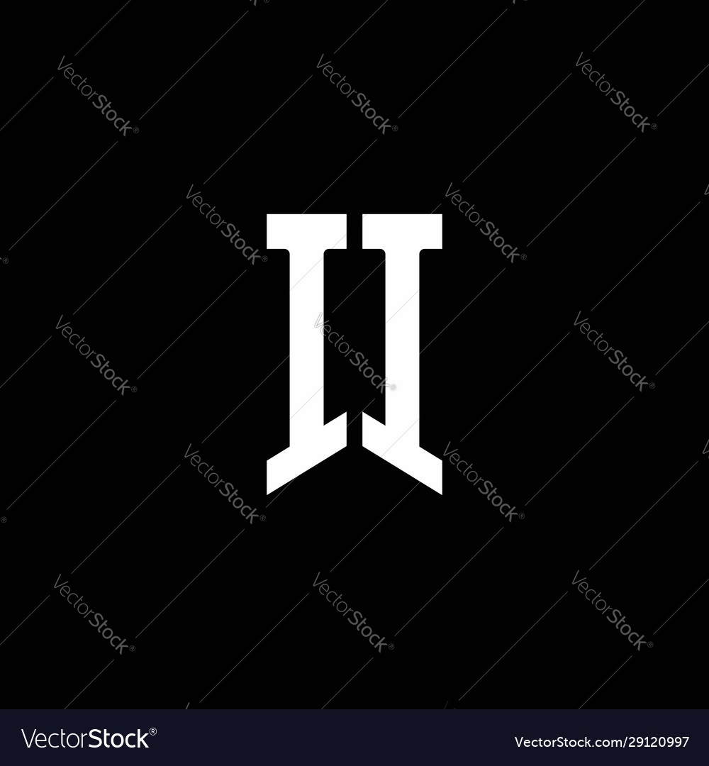 Ii logo monogram with emblem style isolated Vector Image