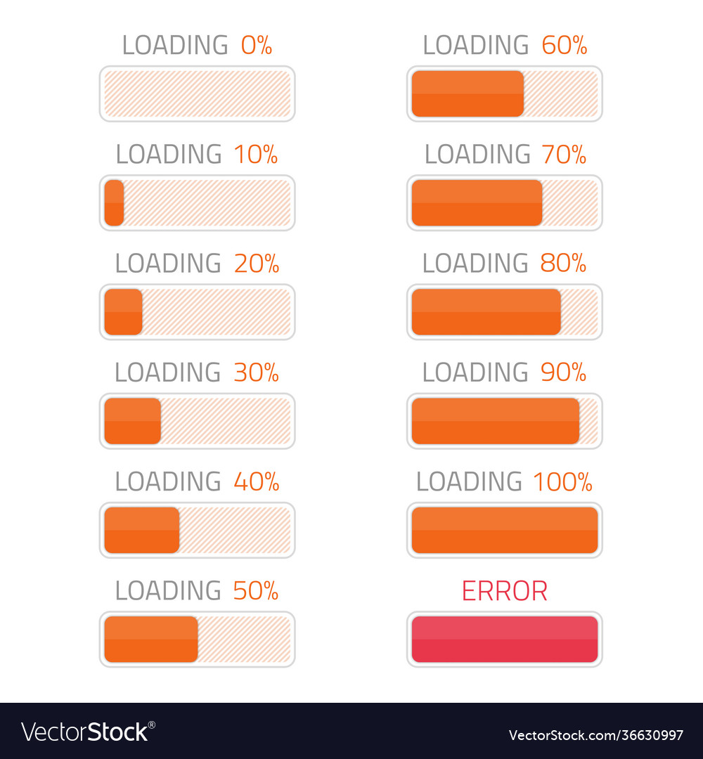 Loading bars elements set Royalty Free Vector Image