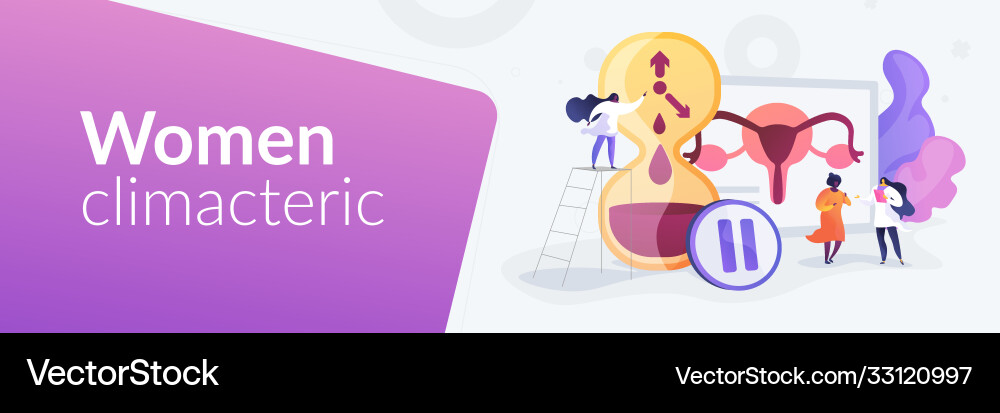 Menopause concept banner header Royalty Free Vector Image