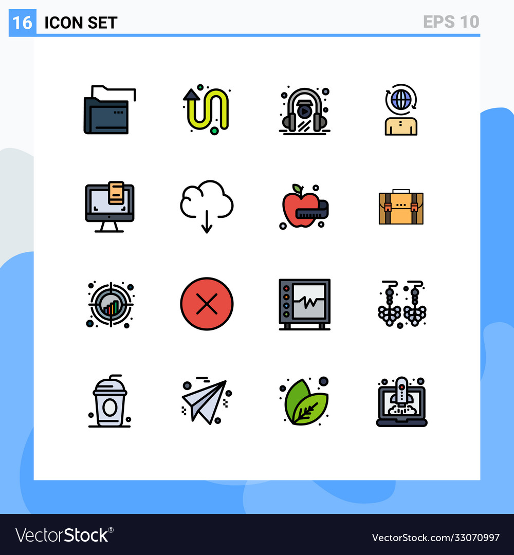 Set 16 modern ui icons symbols signs Royalty Free Vector