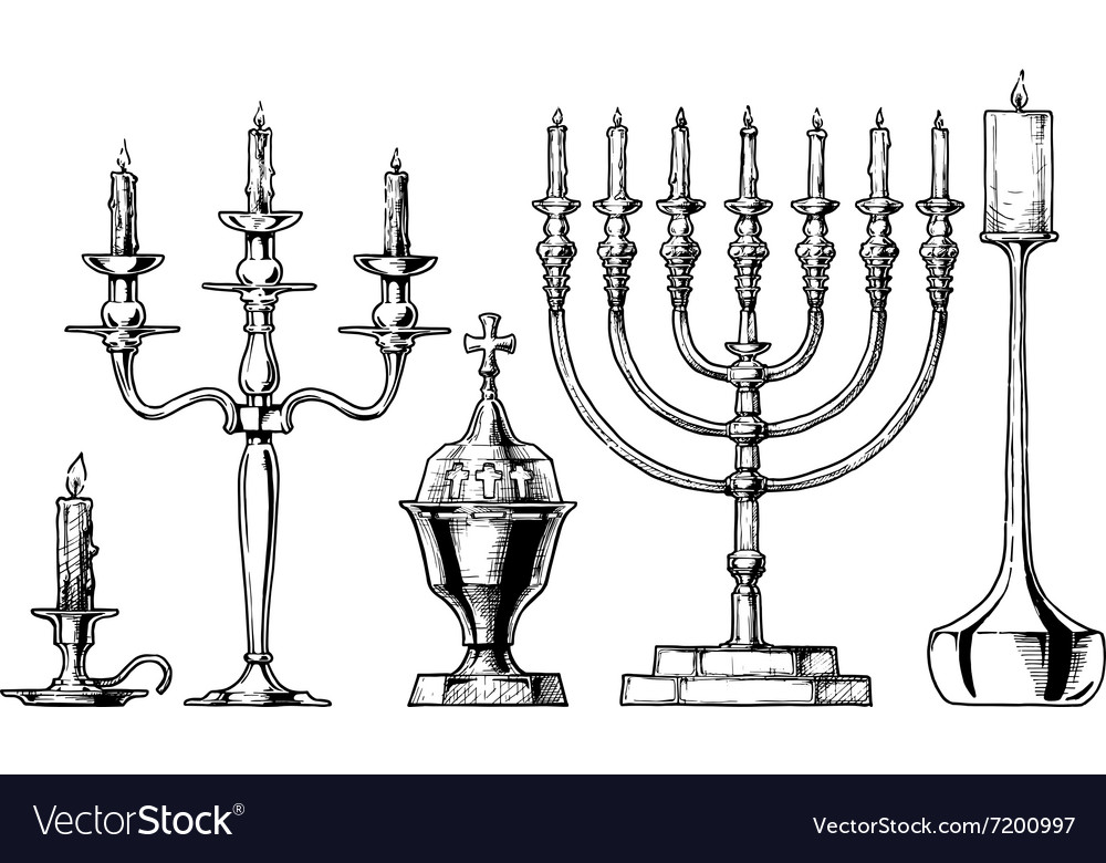 Set candlesticks Royalty Free Vector Image - VectorStock