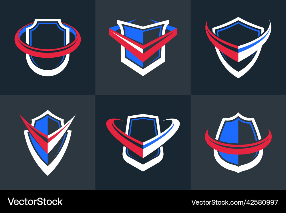 Set of different designs shields for branding Vector Image