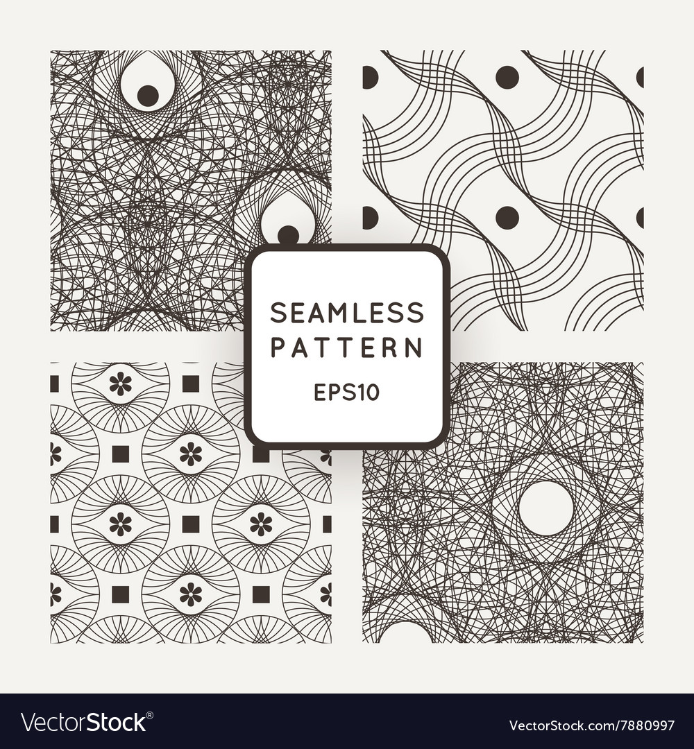Set seamless pattern of interlocking lines Vector Image