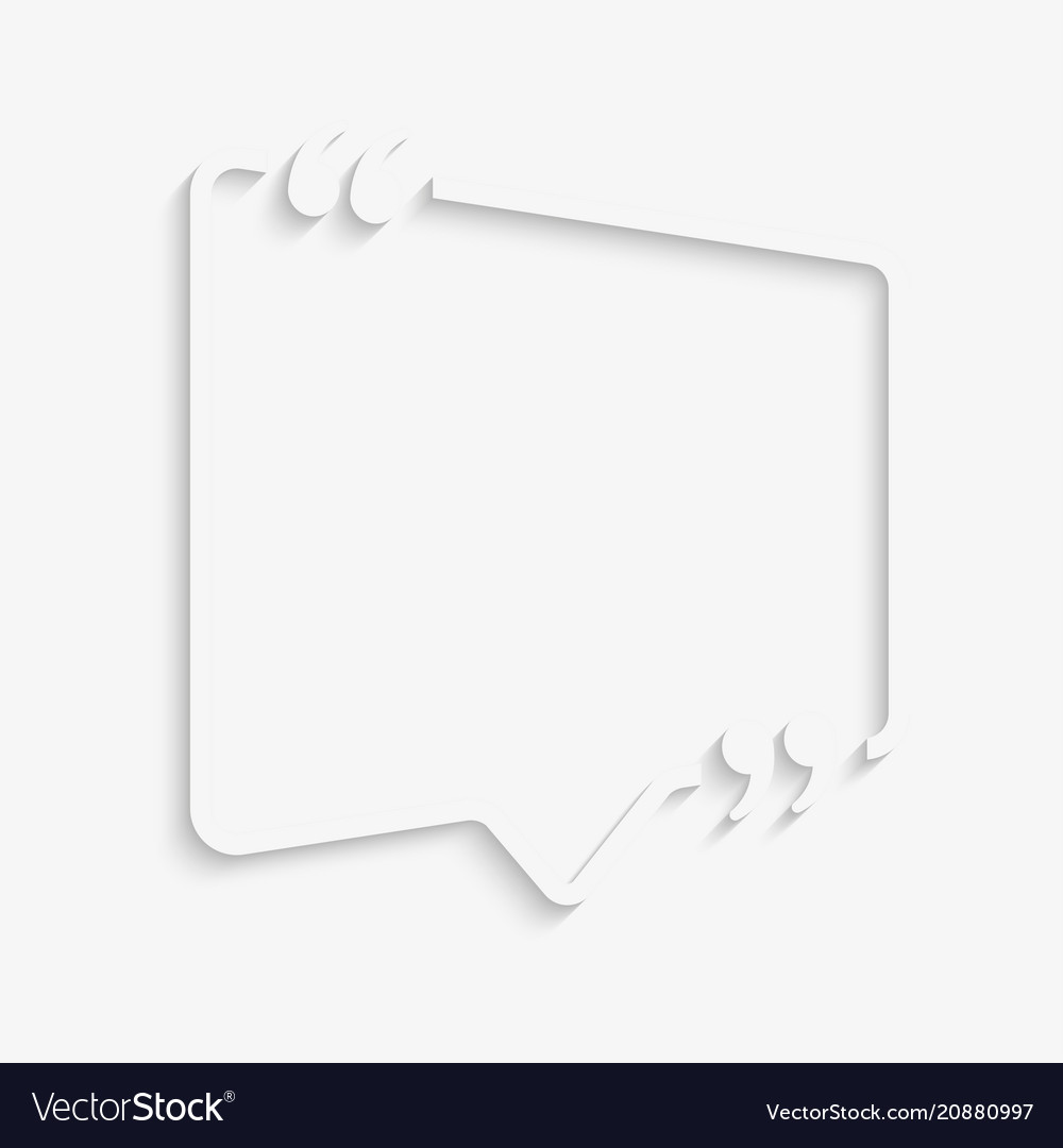 Speech bubble quote empty quote bracket Royalty Free Vector