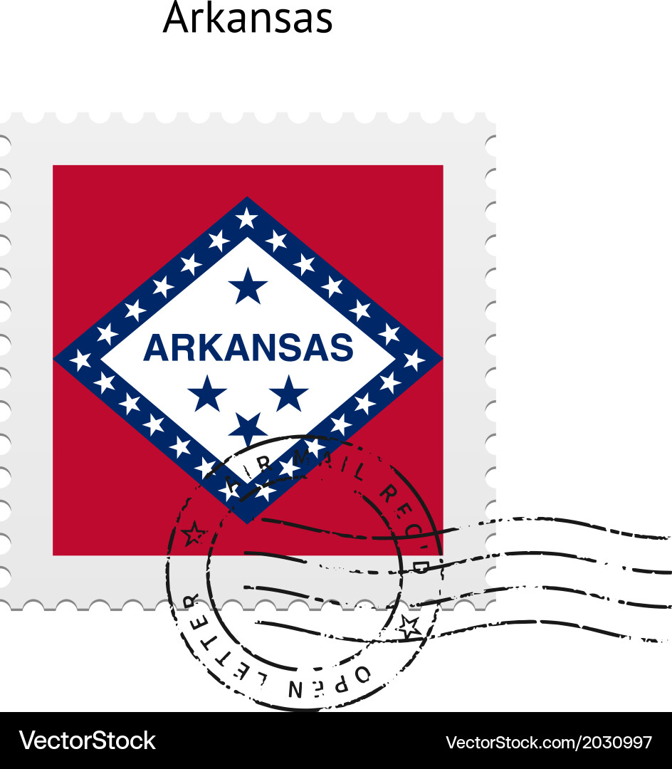 State of arkansas flag postage stamp Royalty Free Vector