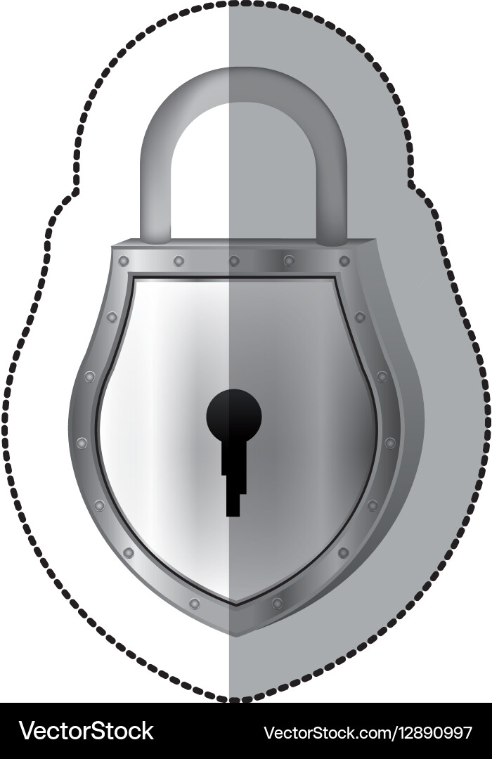Sticker padlock with shield shape body and shackle