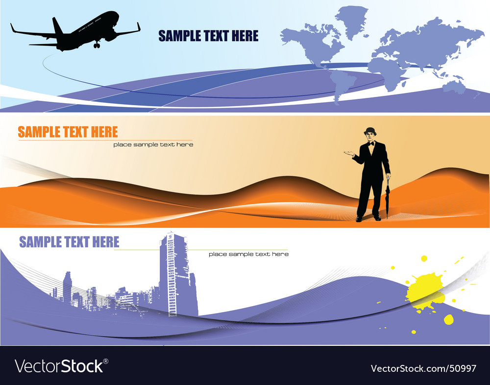 Three banners Royalty Free Vector Image - VectorStock