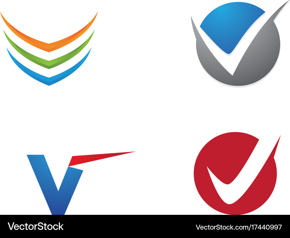 V letter logo business template Royalty Free Vector Image