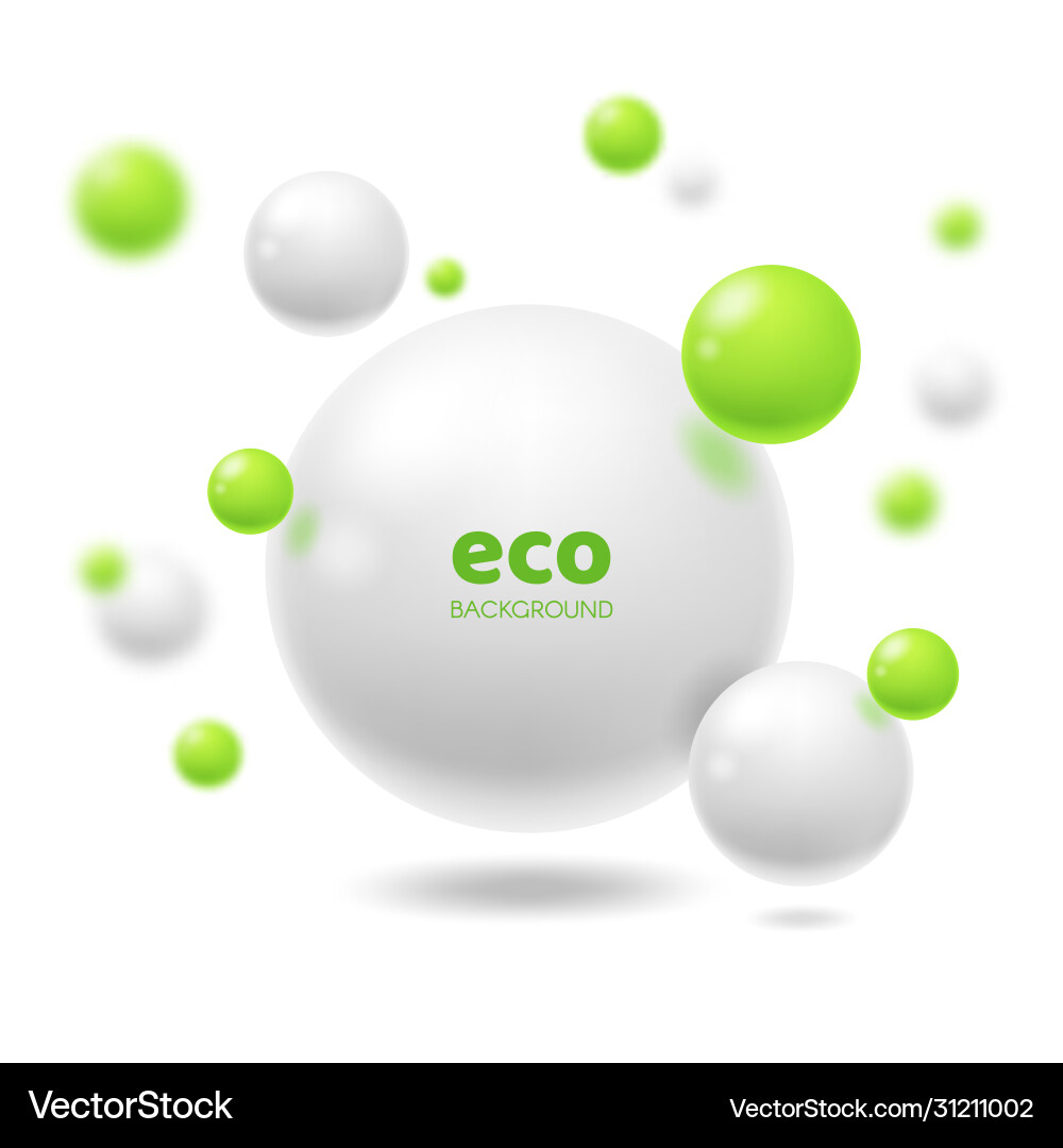 3d spheres abstract background ecology or eco Vector Image