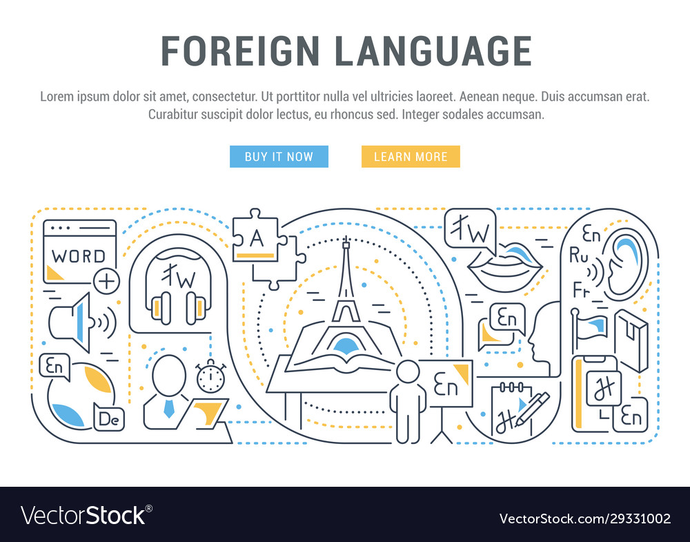 Banner foreign language Royalty Free Vector Image