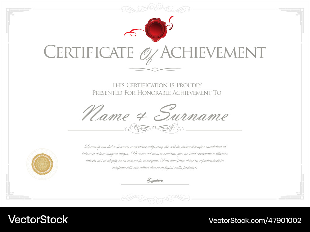 Certificate or diploma retro vintage design Vector Image