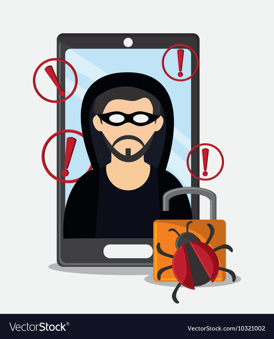 Cyber security hacker esign Royalty Free Vector Image