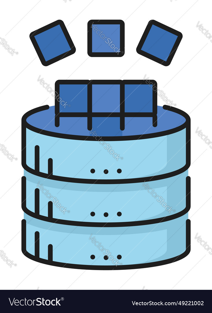 Data Server Color Icon Database Storage Network Vector Image