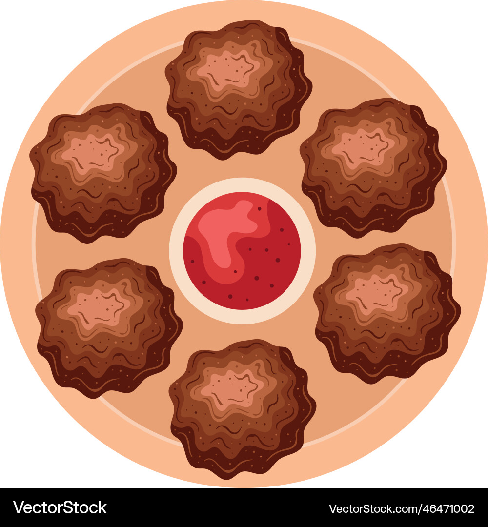 Falafel muslim food dish Royalty Free Vector Image
