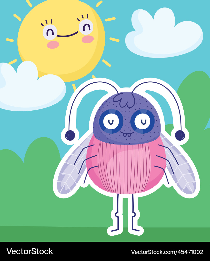 Funny bug animal Royalty Free Vector Image - VectorStock