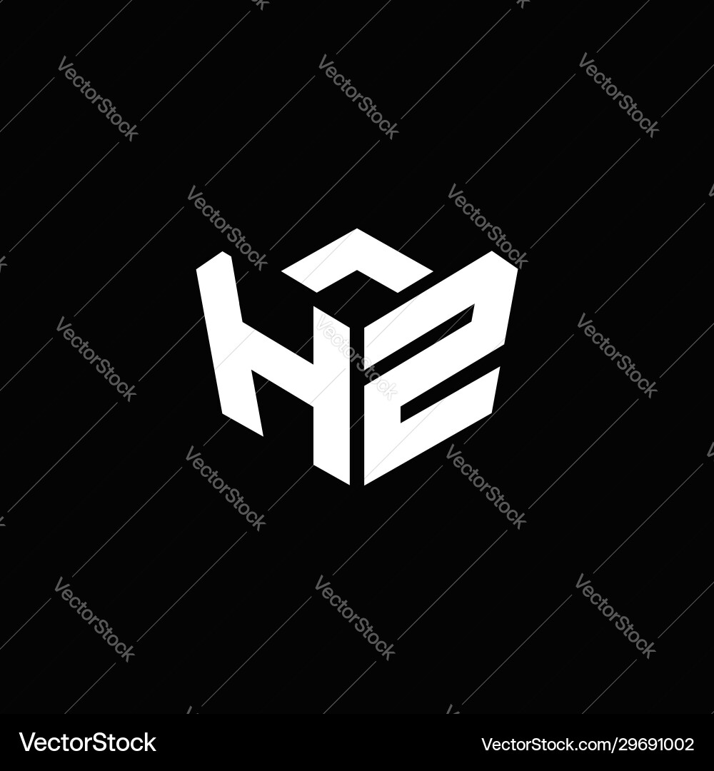 Hz logo monogram with emblem style ribbon design Vector Image