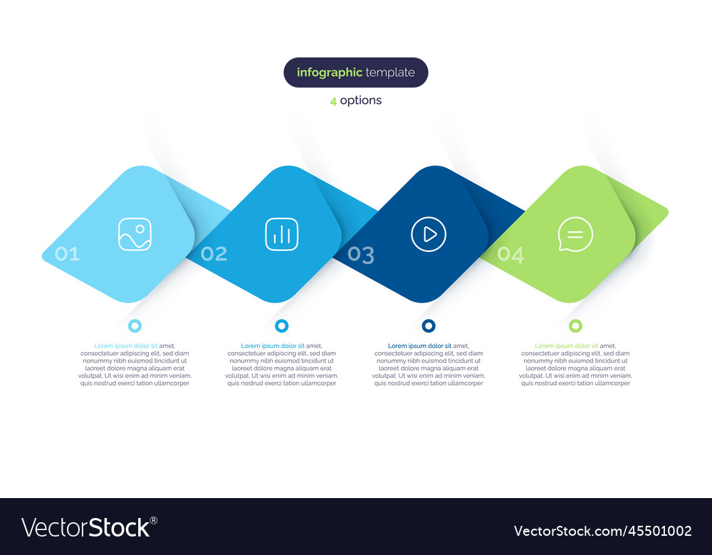 Infographic template composed of 4 elements Vector Image