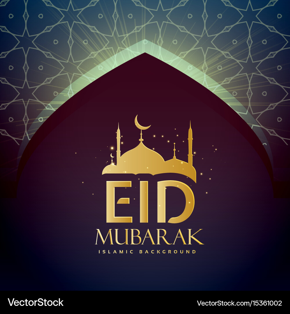 Islamic religion eid festival greeting Royalty Free Vector