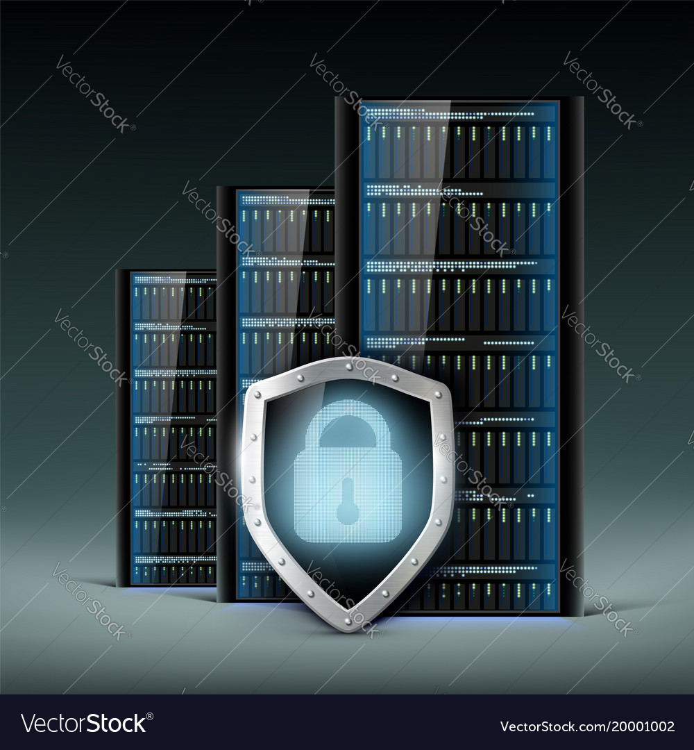 Network servers with a shield security database Vector Image