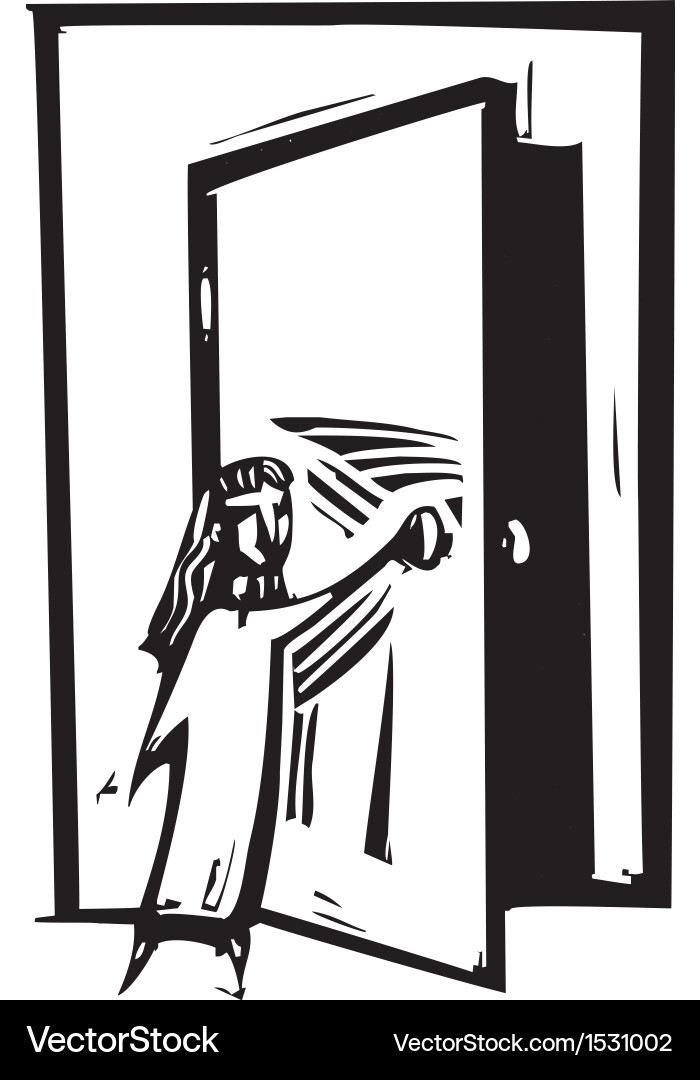 Open door Royalty Free Vector Image - VectorStock