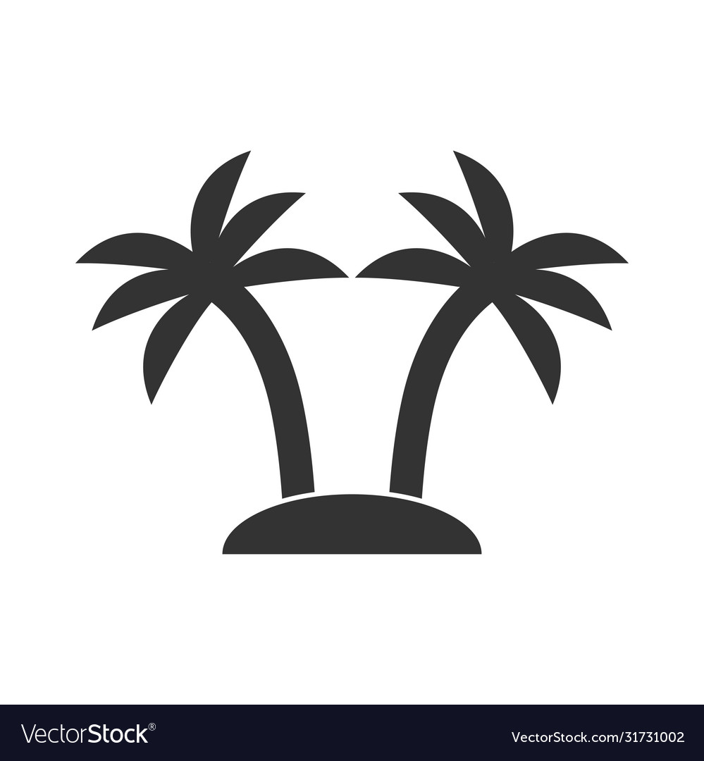 Palms icon flat Royalty Free Vector Image - VectorStock