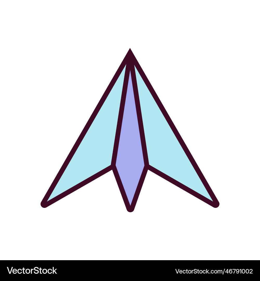Paper plane icon plane lineal color icon Vector Image
