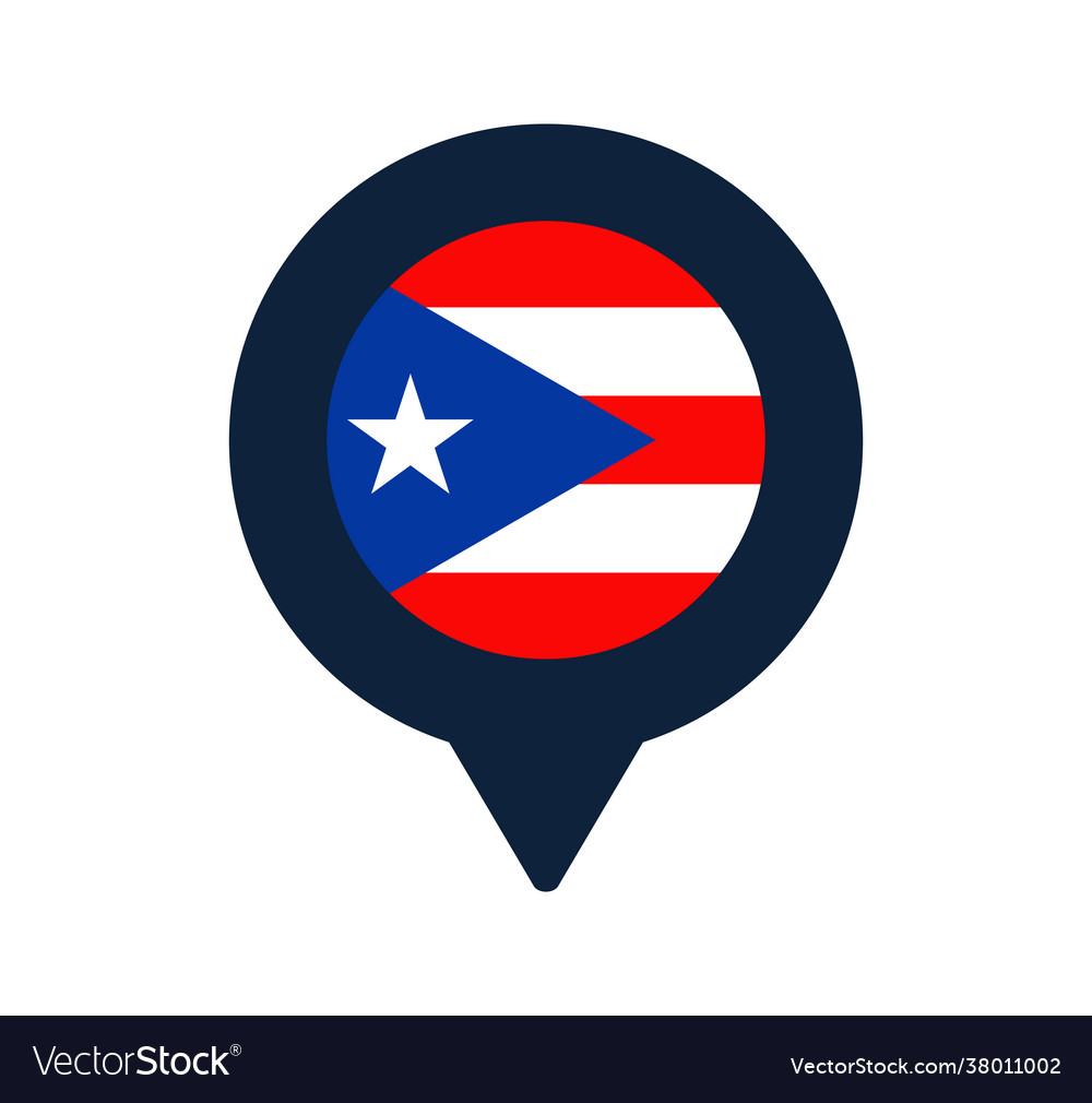 Puerto rico flag and map pointer icon national Vector Image