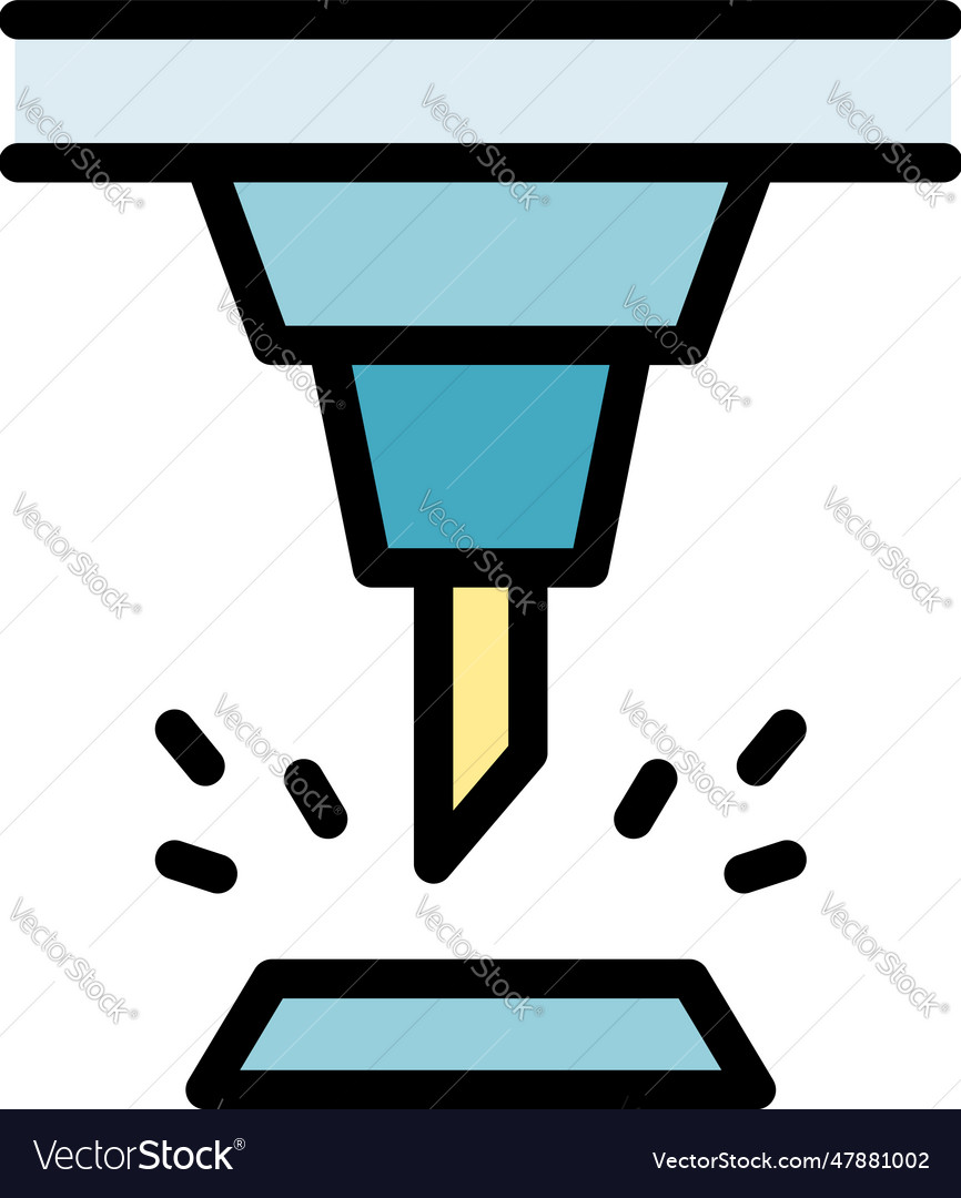 Work cnc machine icon flat Royalty Free Vector Image