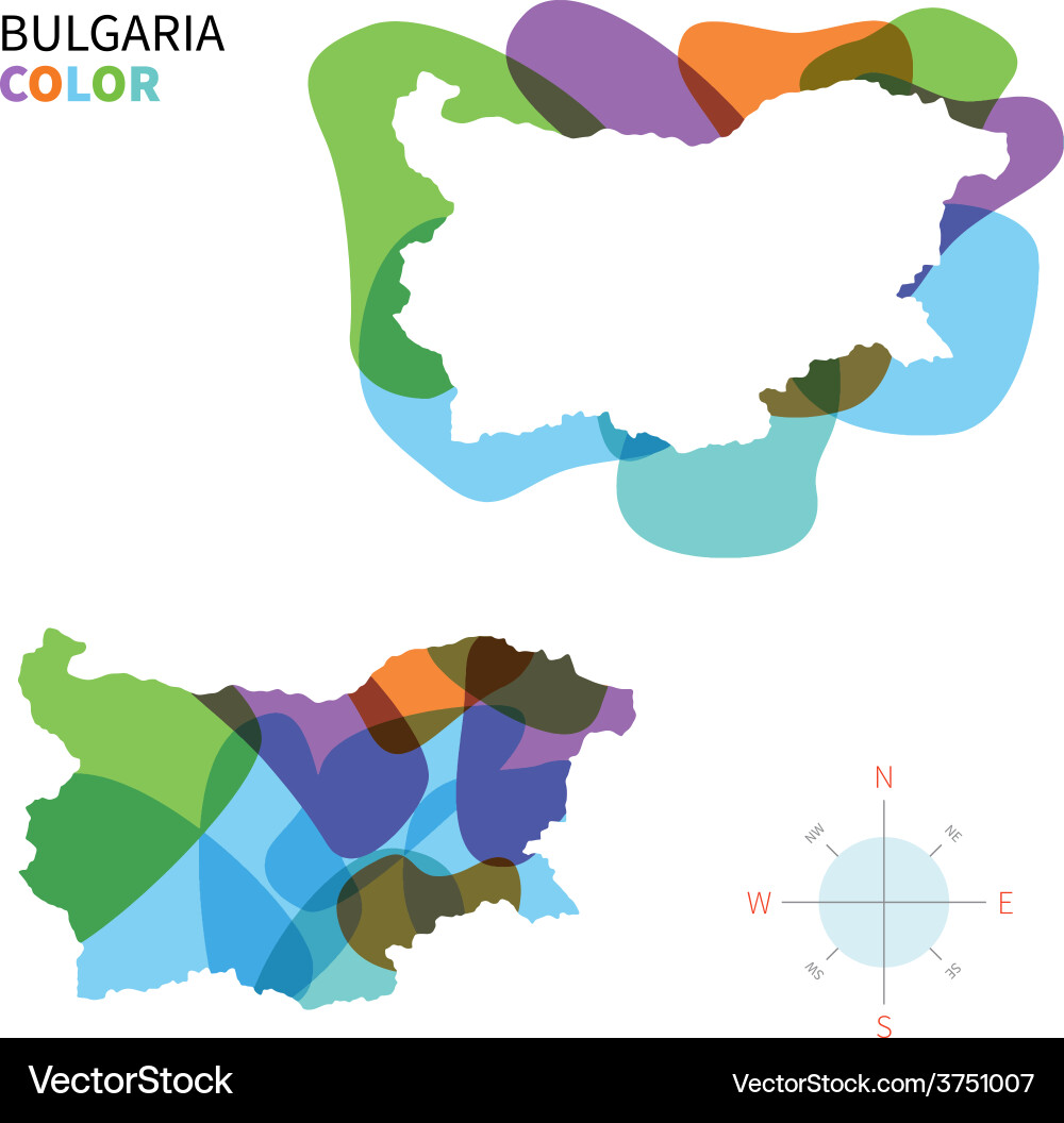 Abstract color map of bulgaria Royalty Free Vector Image