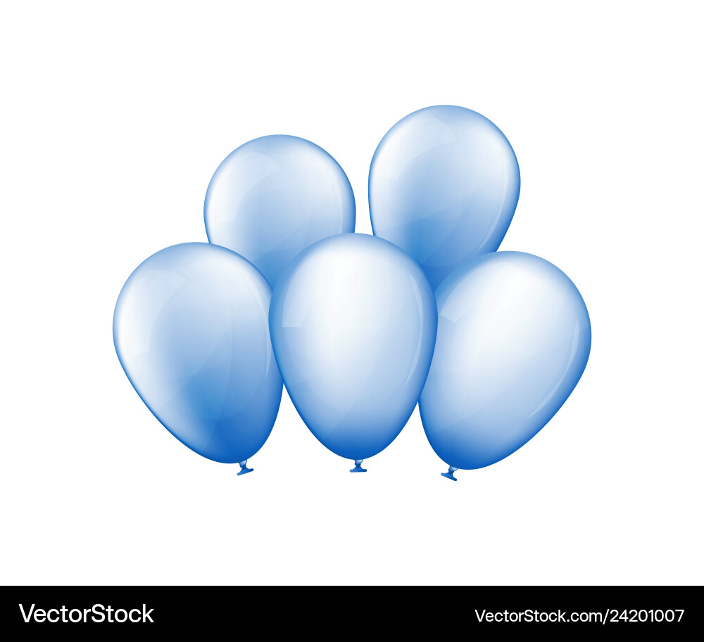 Bunch of blue balloons Royalty Free Vector Image
