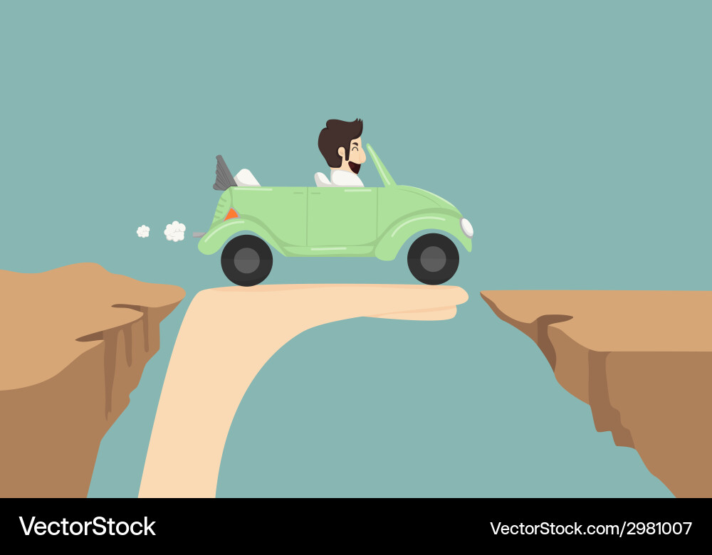Businessman driving car on hand Royalty Free Vector Image