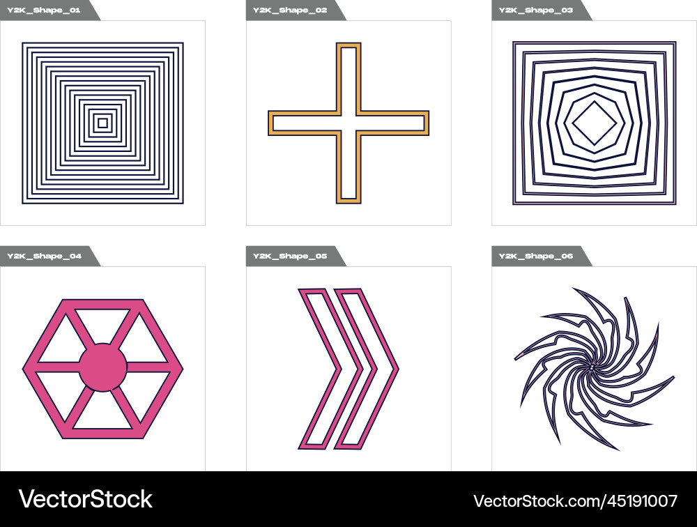 Collection of y2k elements extraordinary graphic Vector Image