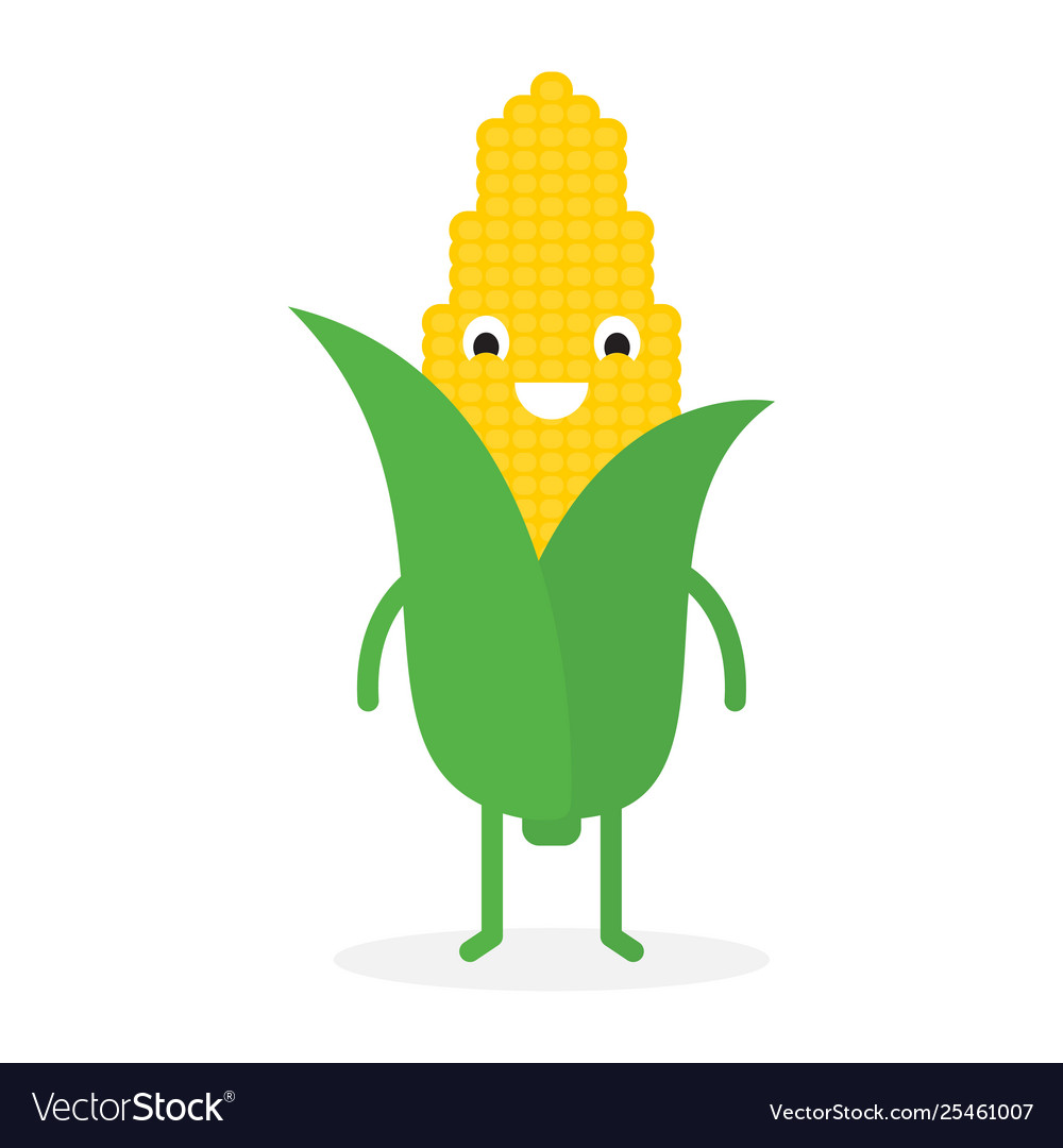 Corn cute vegetable character Royalty Free Vector Image