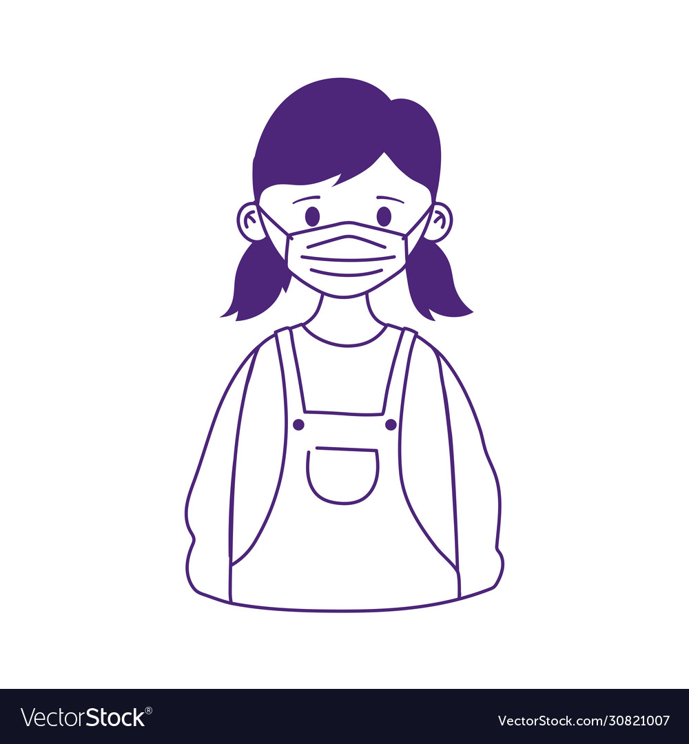 Covid19 19 coronavirus girl with medical mask Vector Image